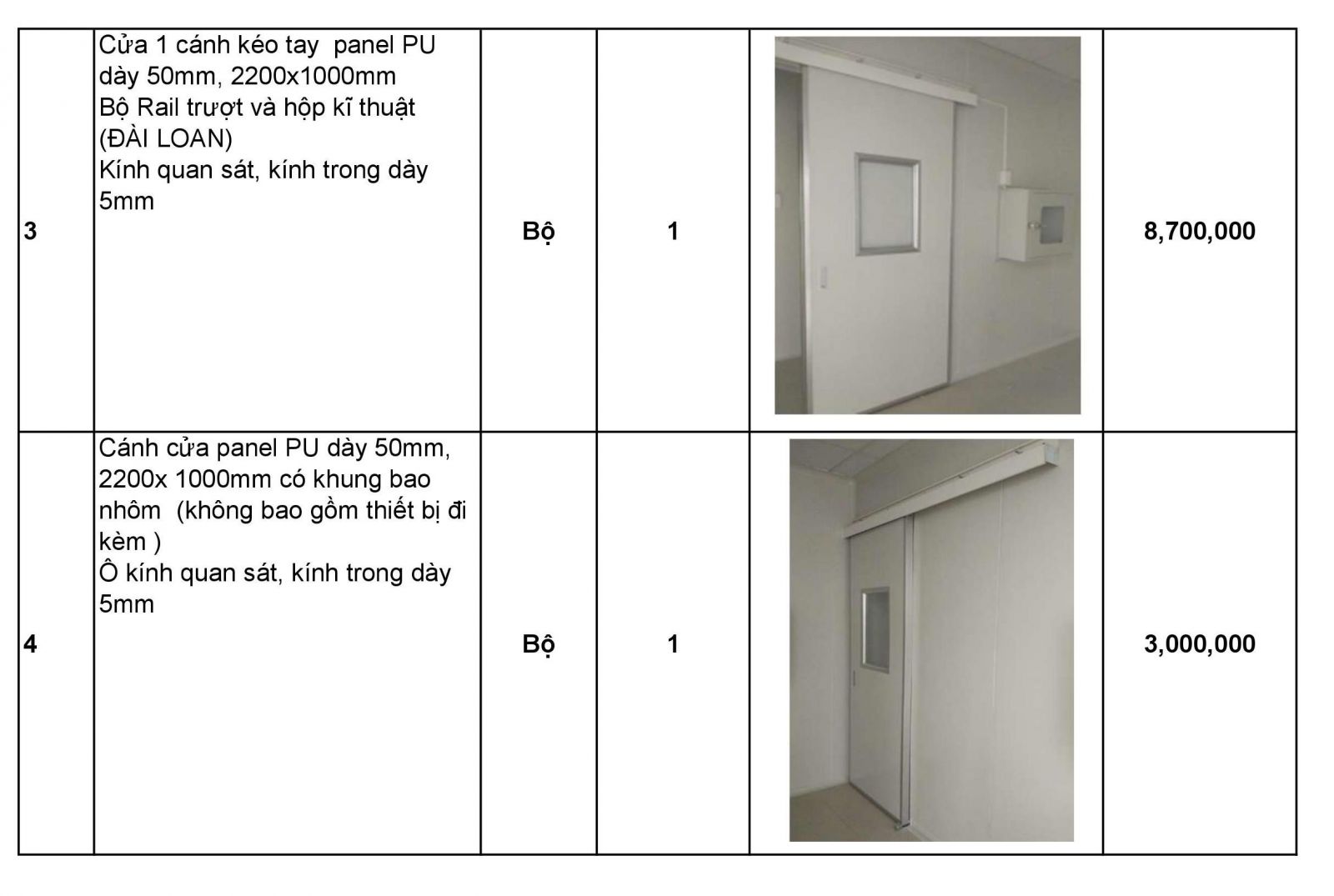 Cung cấp và lắp đặt : Cửa panel 1 cánh, cửa panel 2 cánh, cửa trượt ...